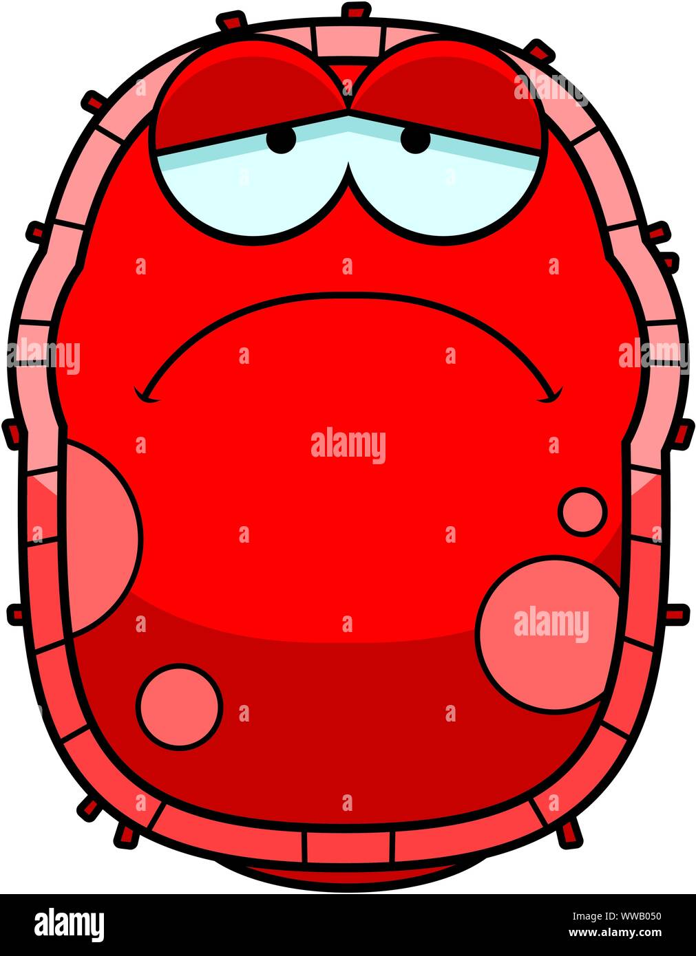 A cartoon illustration of a red blood cell looking sad Stock Vector ...