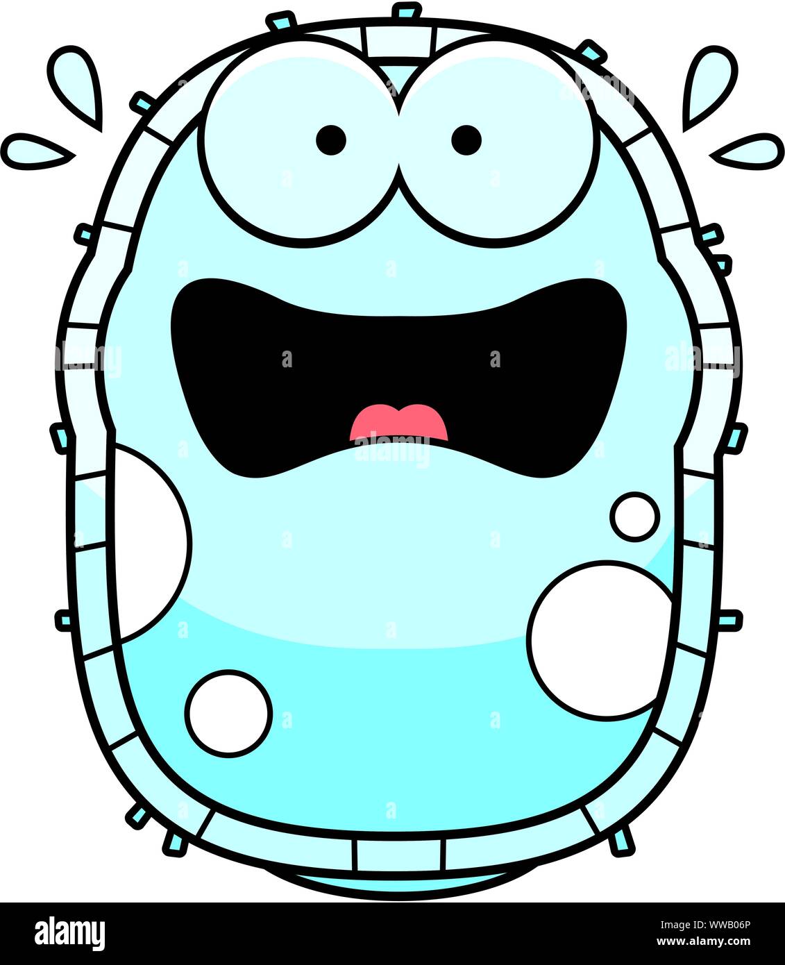 A cartoon illustration of a white blood cell looking scared Stock ...