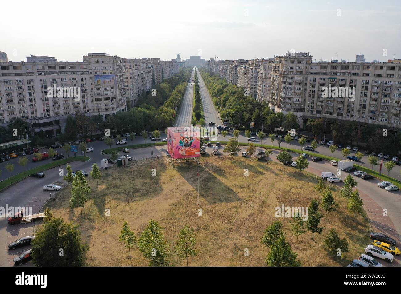 Bucharest boulevards drone Stock Photo - Alamy