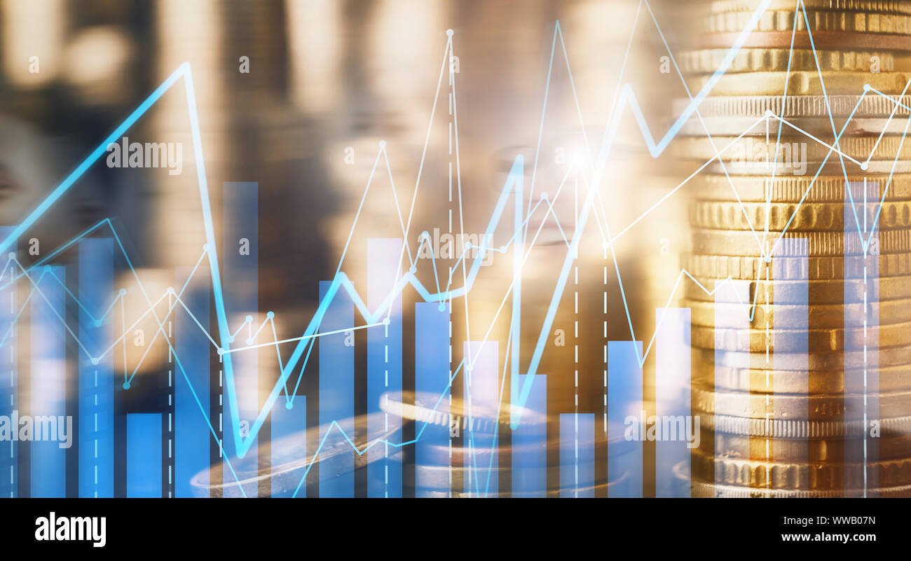Financial trading chart double exposure hi-res stock photography and ...
