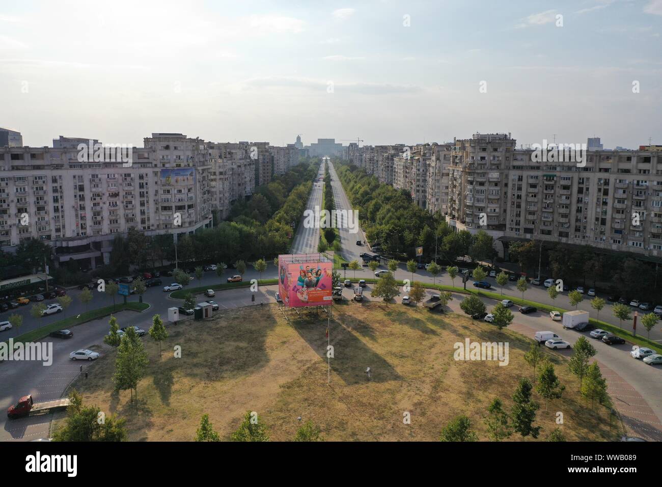 Bucharest boulevards drone Stock Photo - Alamy