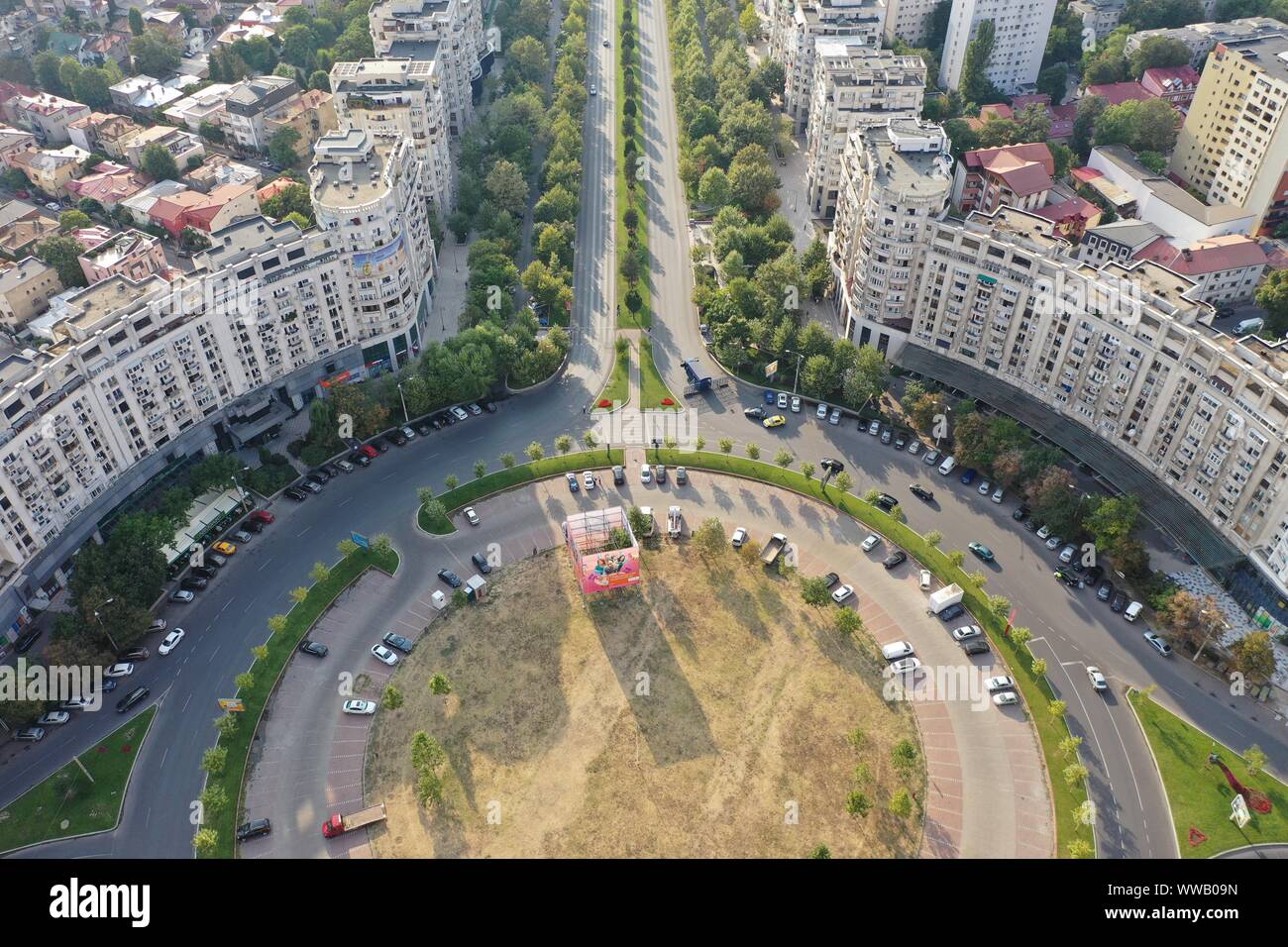 Bucharest boulevards drone Stock Photo - Alamy
