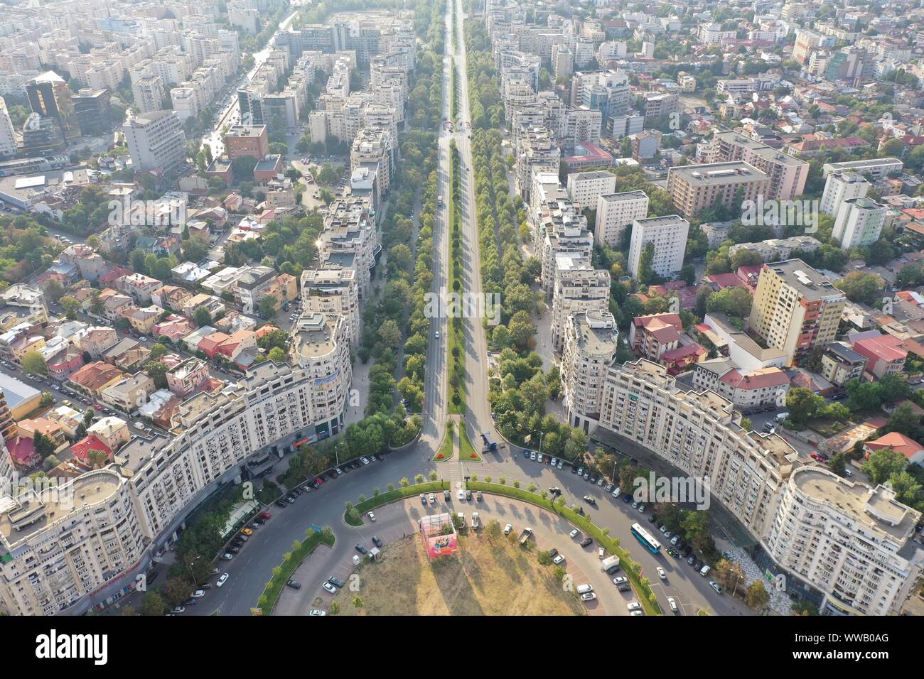Bucharest boulevards drone Stock Photo - Alamy