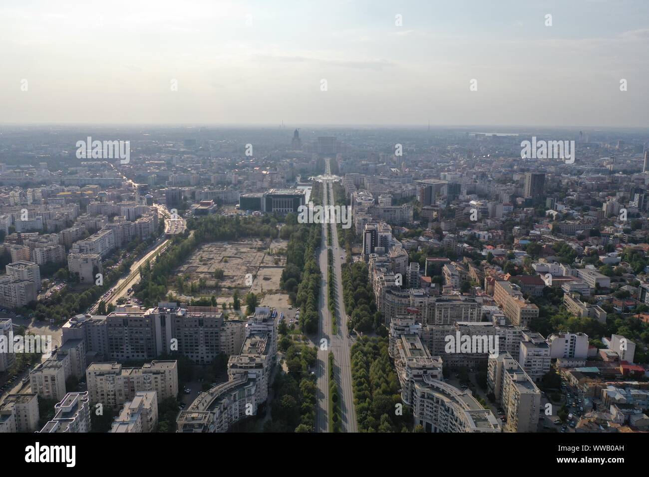 Bucharest boulevards drone Stock Photo - Alamy
