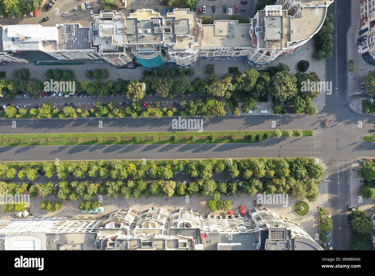 Bucharest boulevards drone Stock Photo - Alamy
