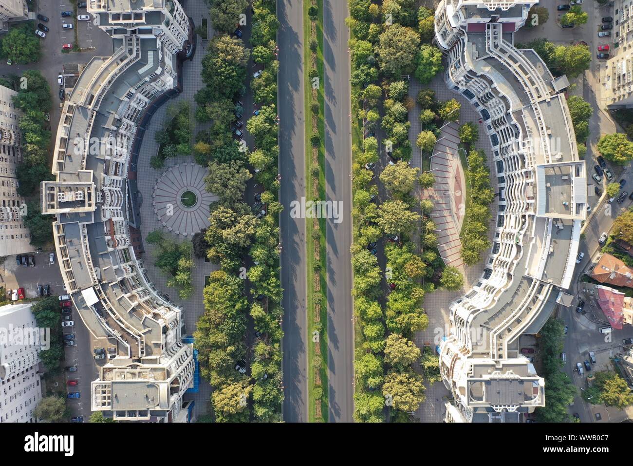 Bucharest boulevards drone Stock Photo - Alamy