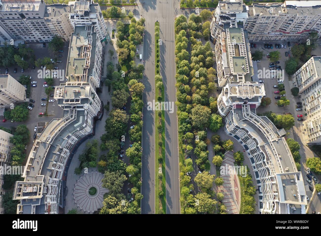 Bucharest boulevards drone Stock Photo - Alamy