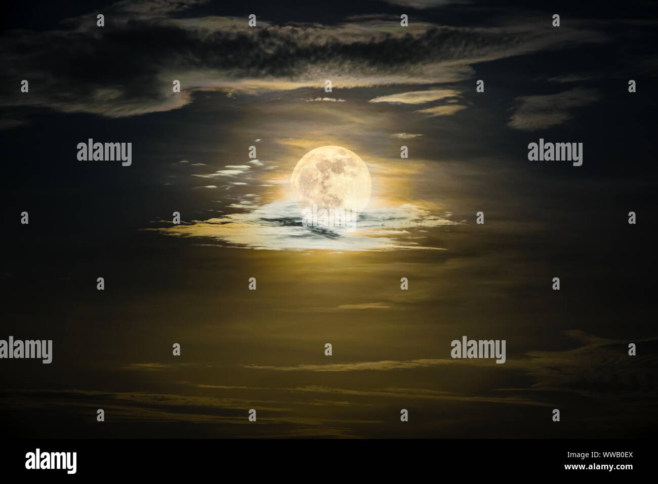 Full Moon Night Scenes Landscape Royalty Free Moon, Mountain Photos