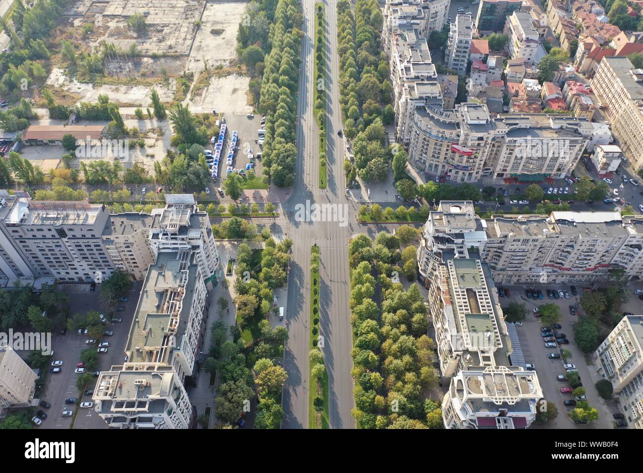 Bucharest boulevards drone Stock Photo - Alamy