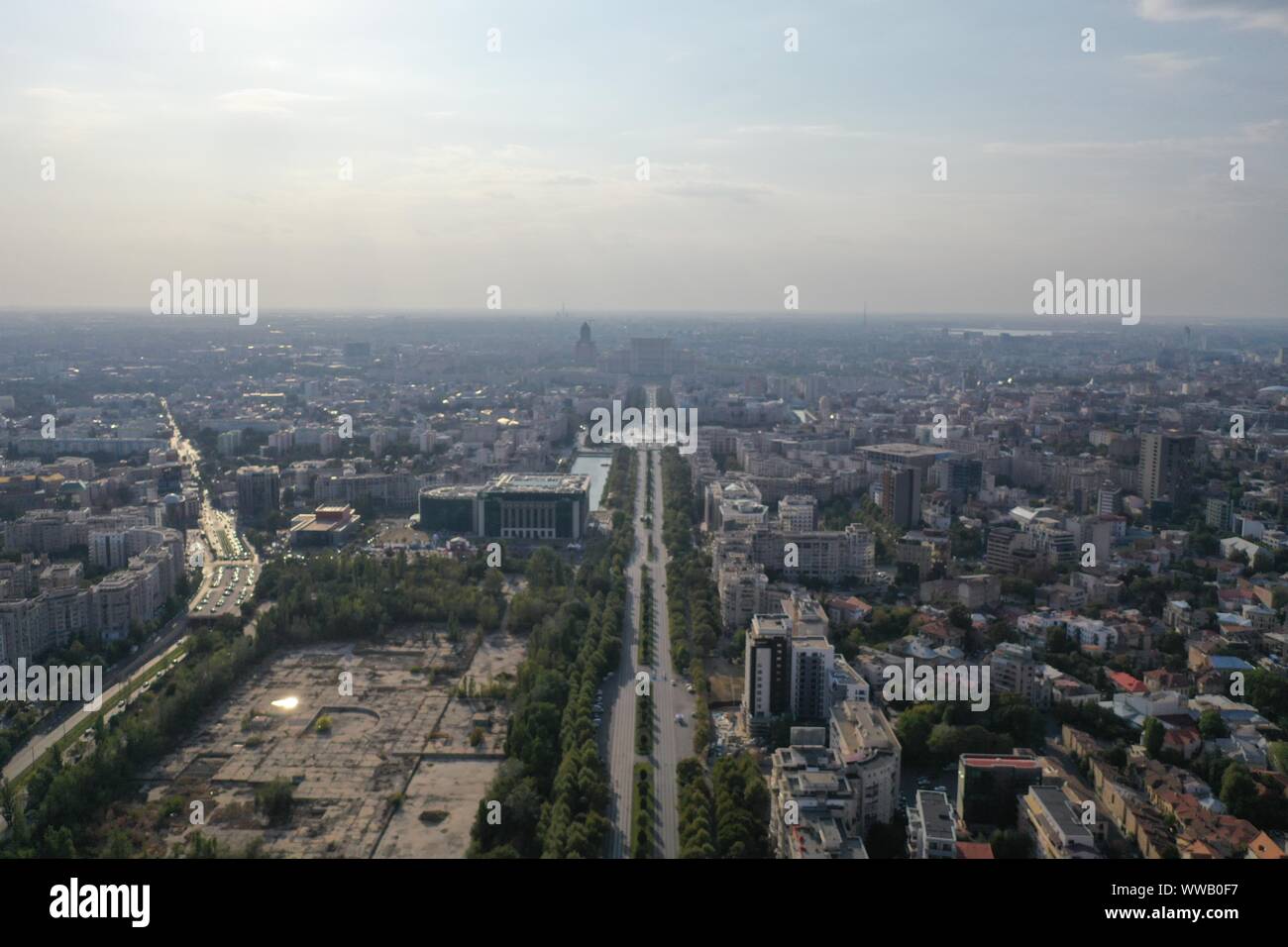 Bucharest boulevards drone Stock Photo - Alamy