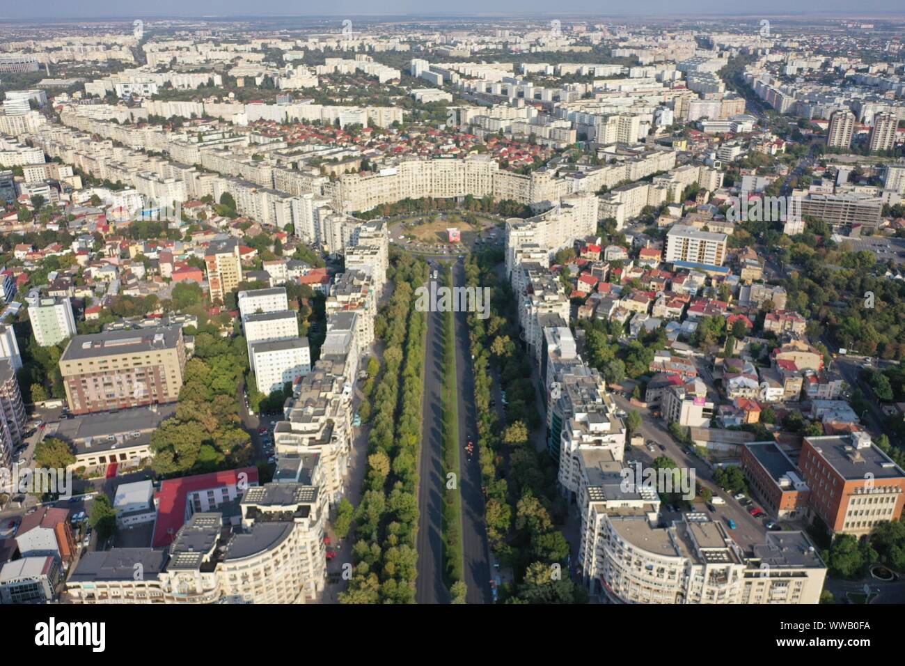 Bucharest boulevards drone Stock Photo - Alamy
