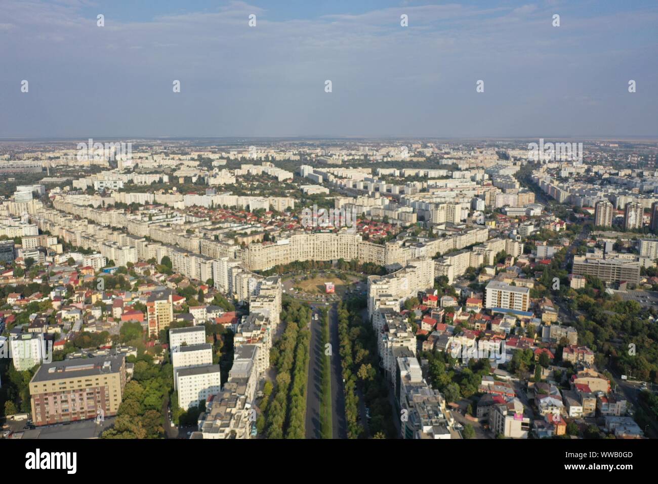 Bucharest boulevards drone Stock Photo - Alamy