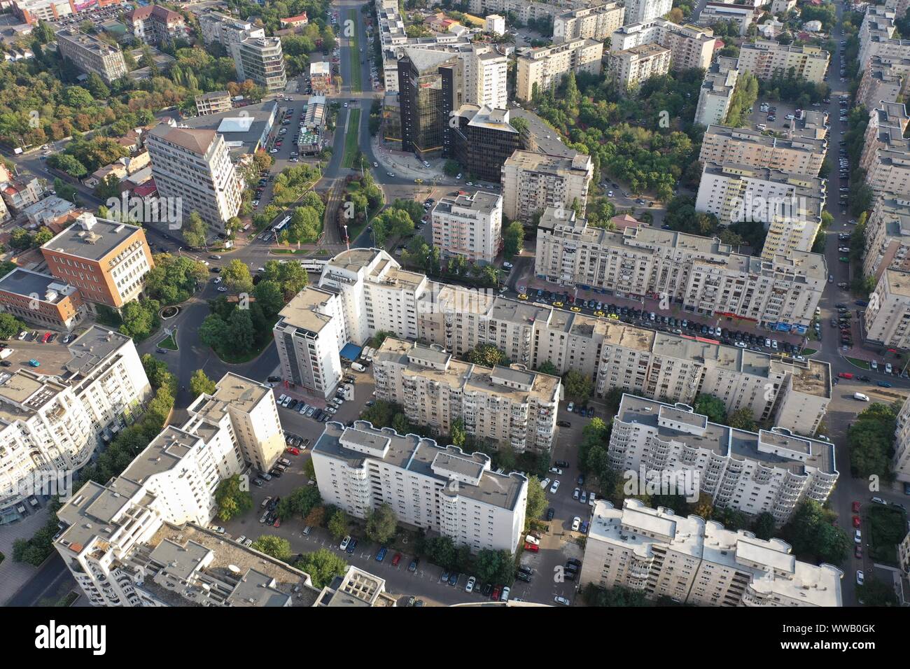 Bucharest boulevards drone Stock Photo - Alamy