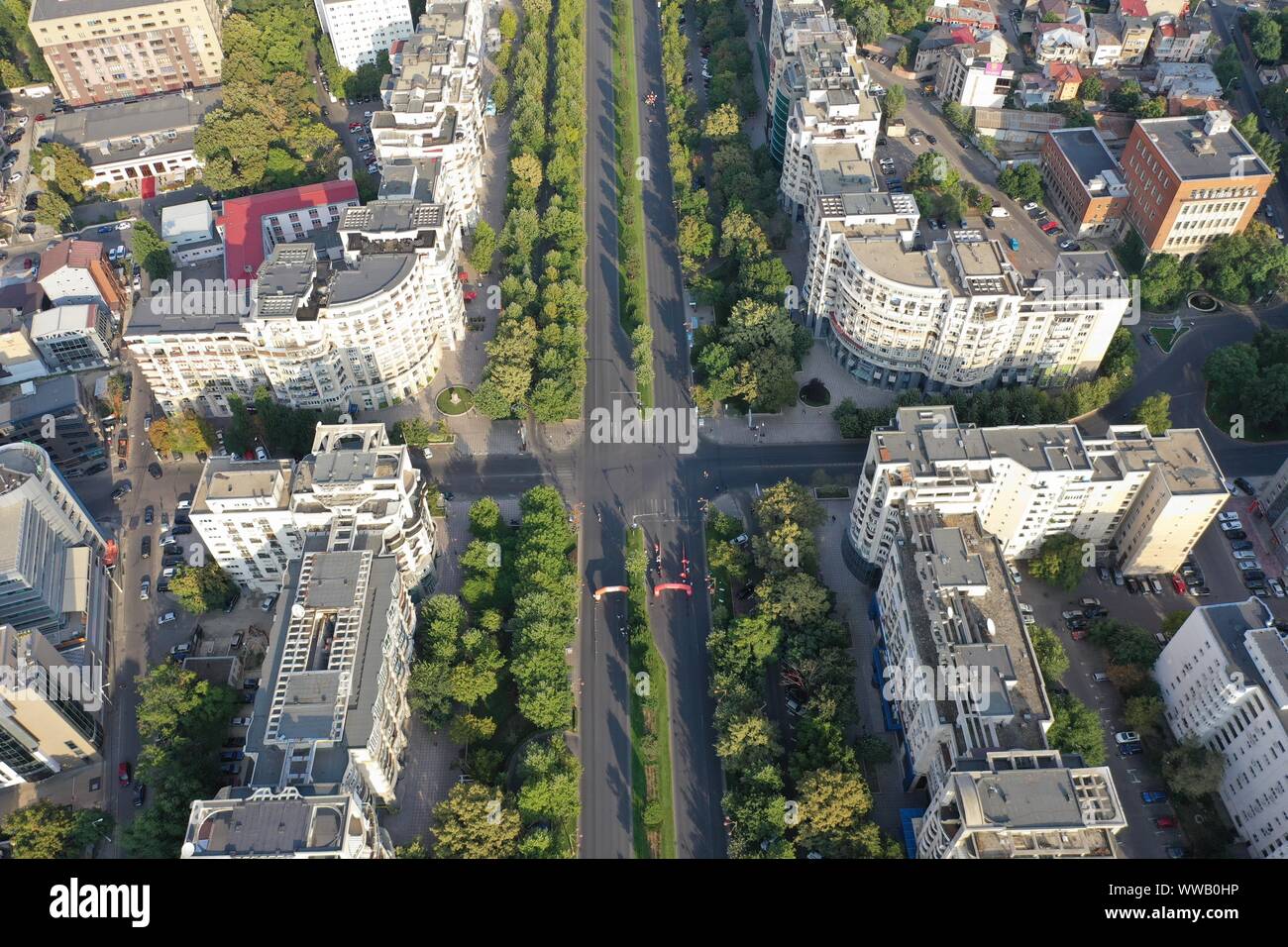 Bucharest boulevards drone Stock Photo - Alamy