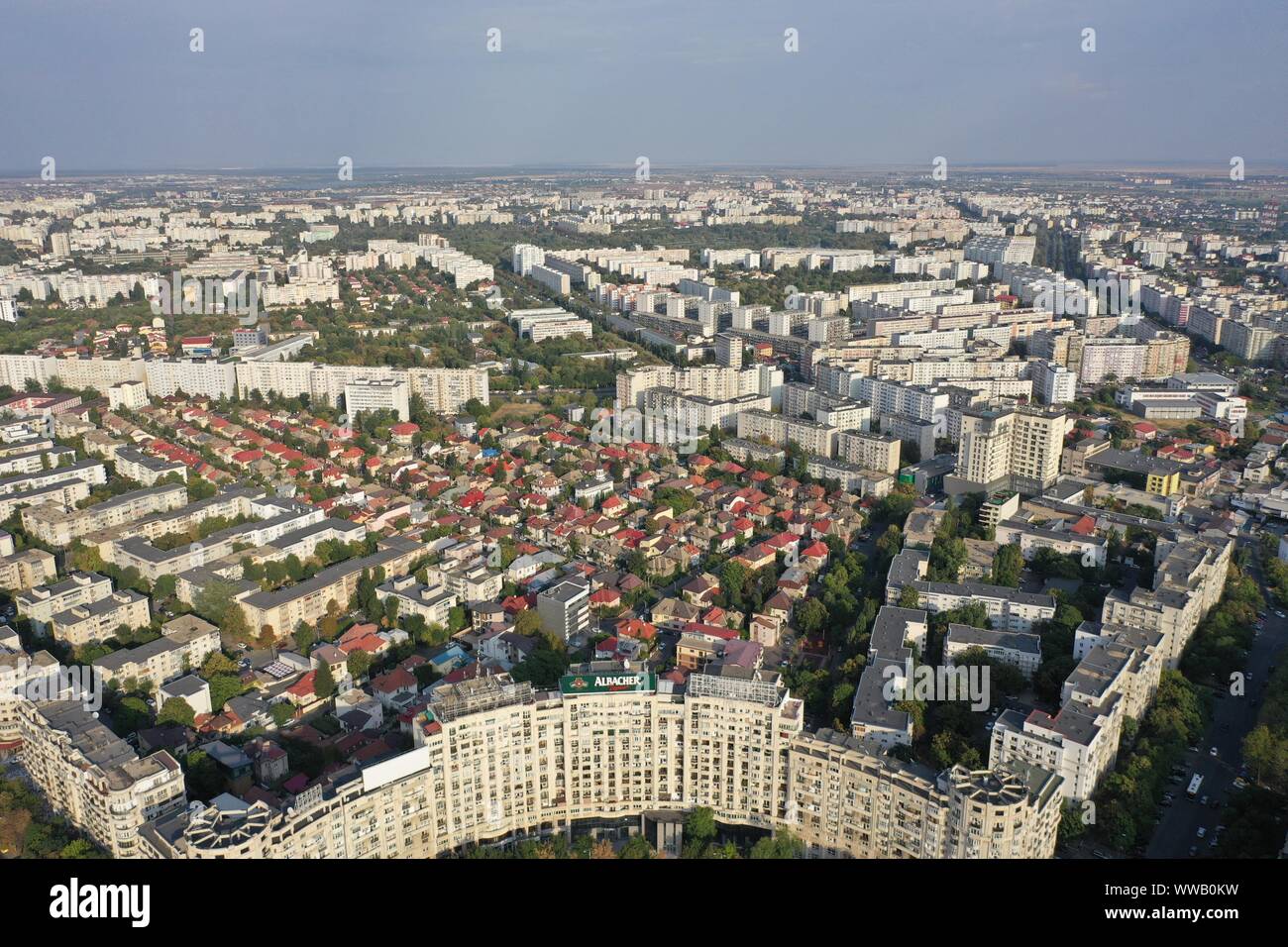 Bucharest boulevards drone Stock Photo - Alamy