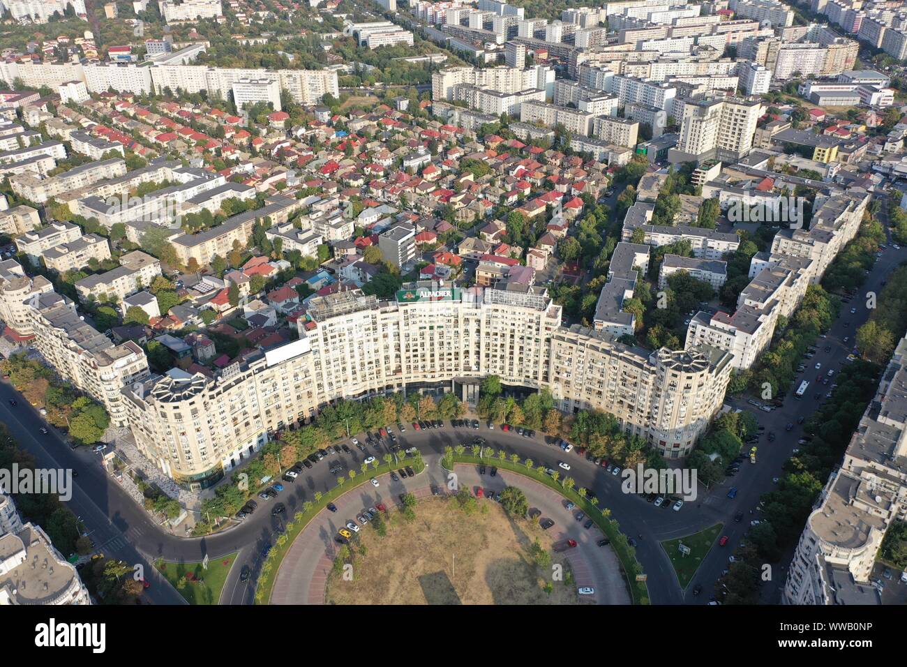 Bucharest boulevards drone Stock Photo - Alamy