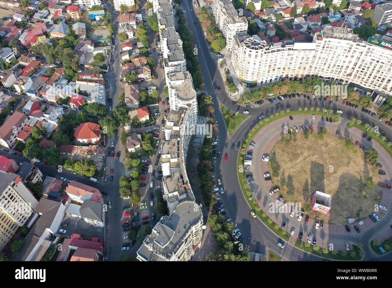 Bucharest boulevards drone Stock Photo - Alamy
