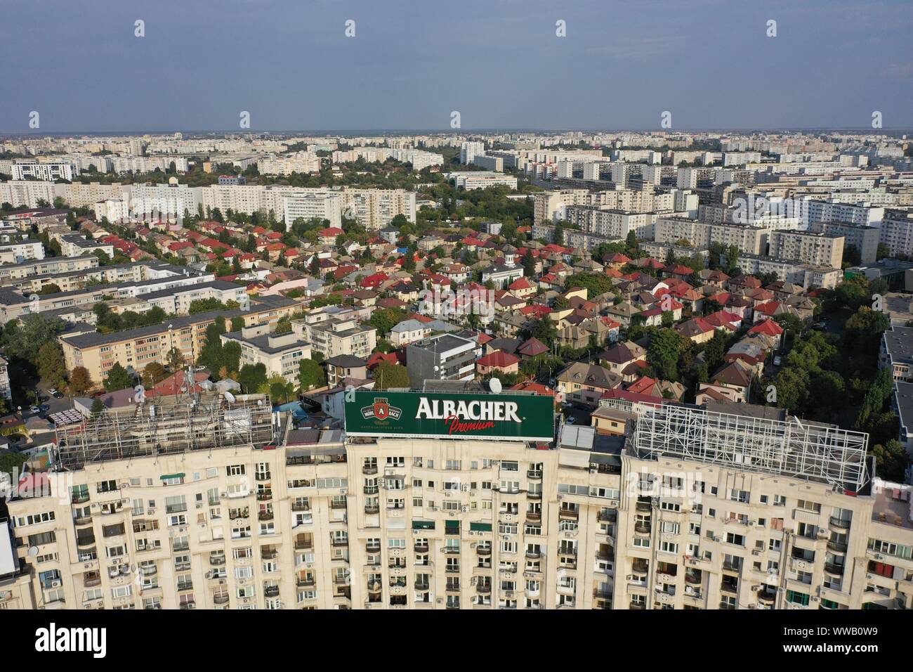 Bucharest boulevards drone Stock Photo - Alamy