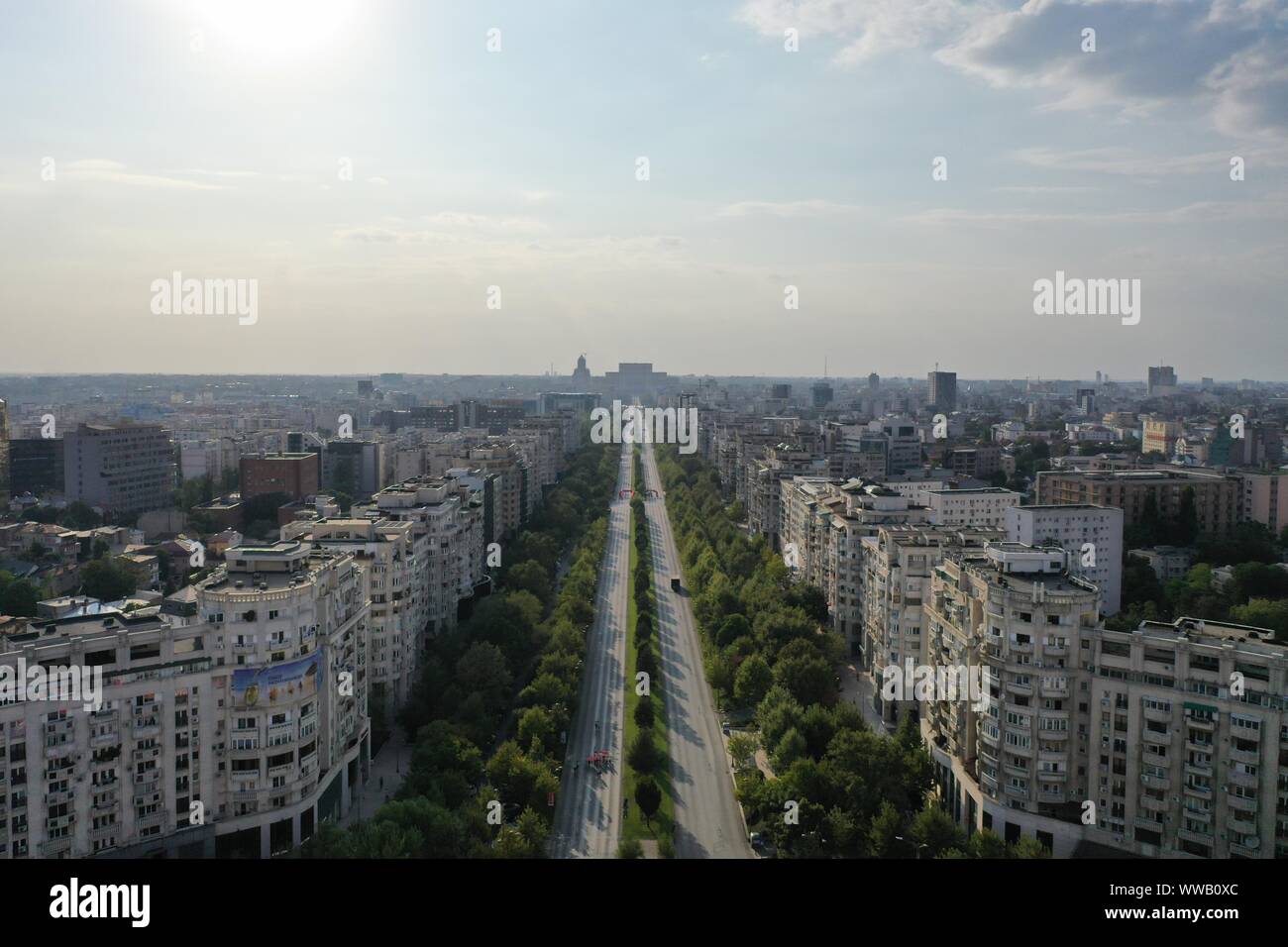 Bucharest boulevards drone Stock Photo - Alamy