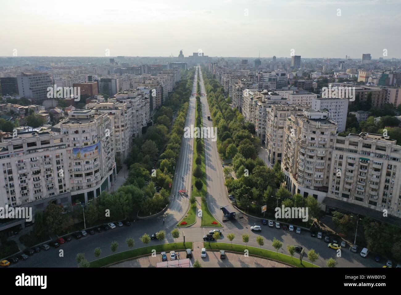 Bucharest boulevards drone Stock Photo - Alamy