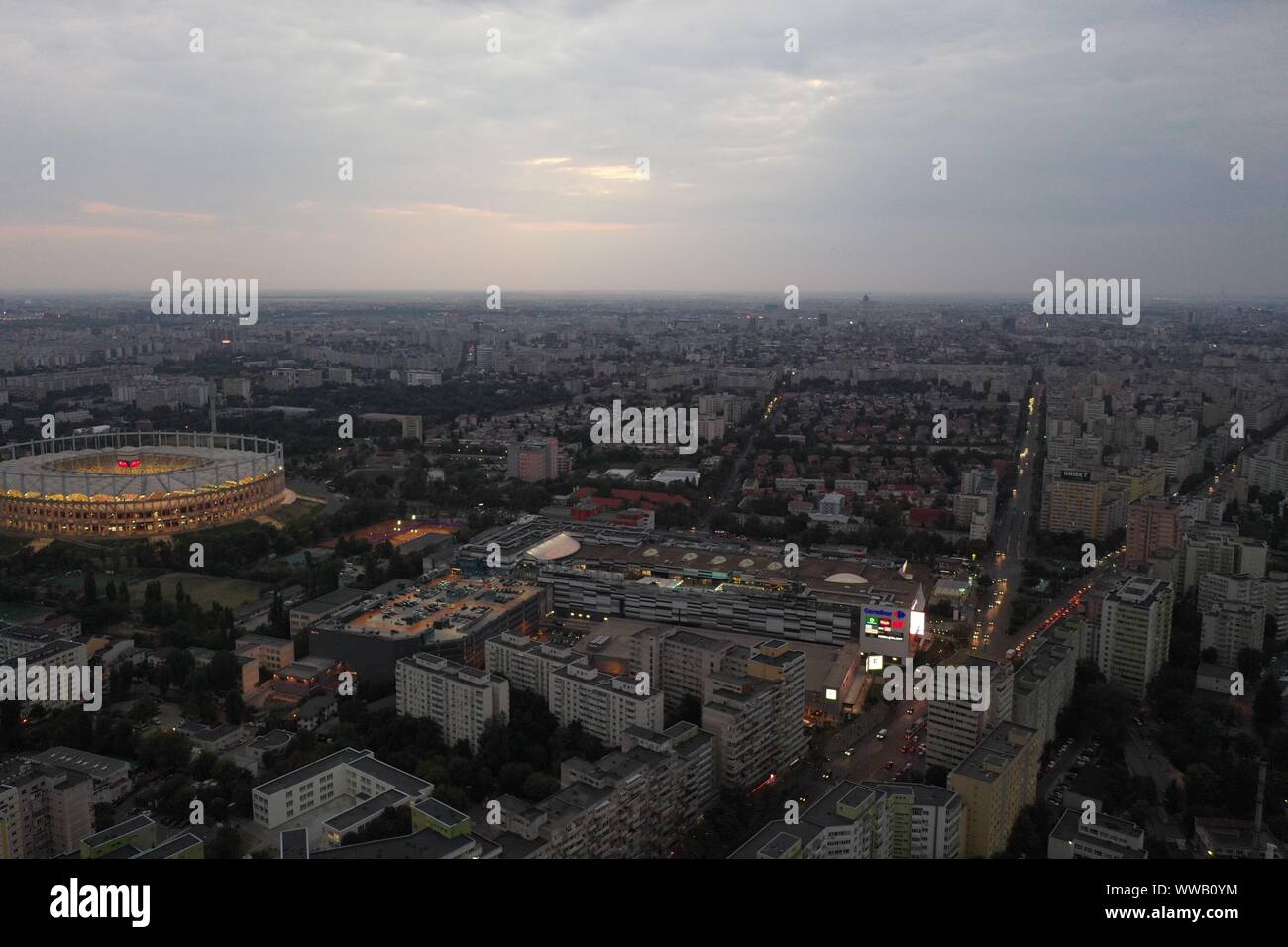 Bucharest National stadium drone Stock Photo - Alamy