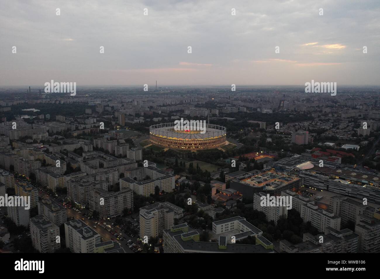 Bucharest National stadium drone Stock Photo - Alamy