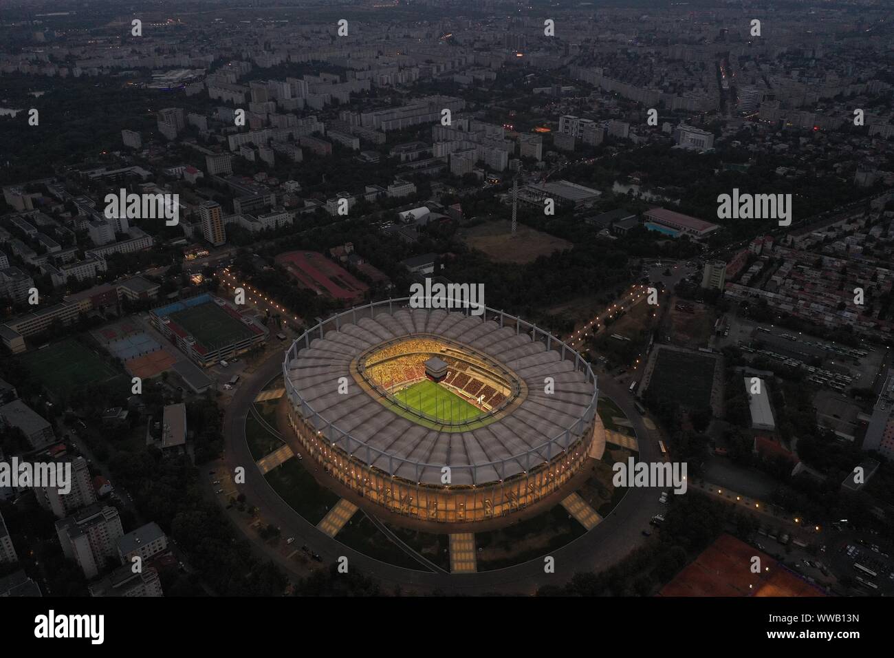 Bucharest National stadium drone Stock Photo - Alamy