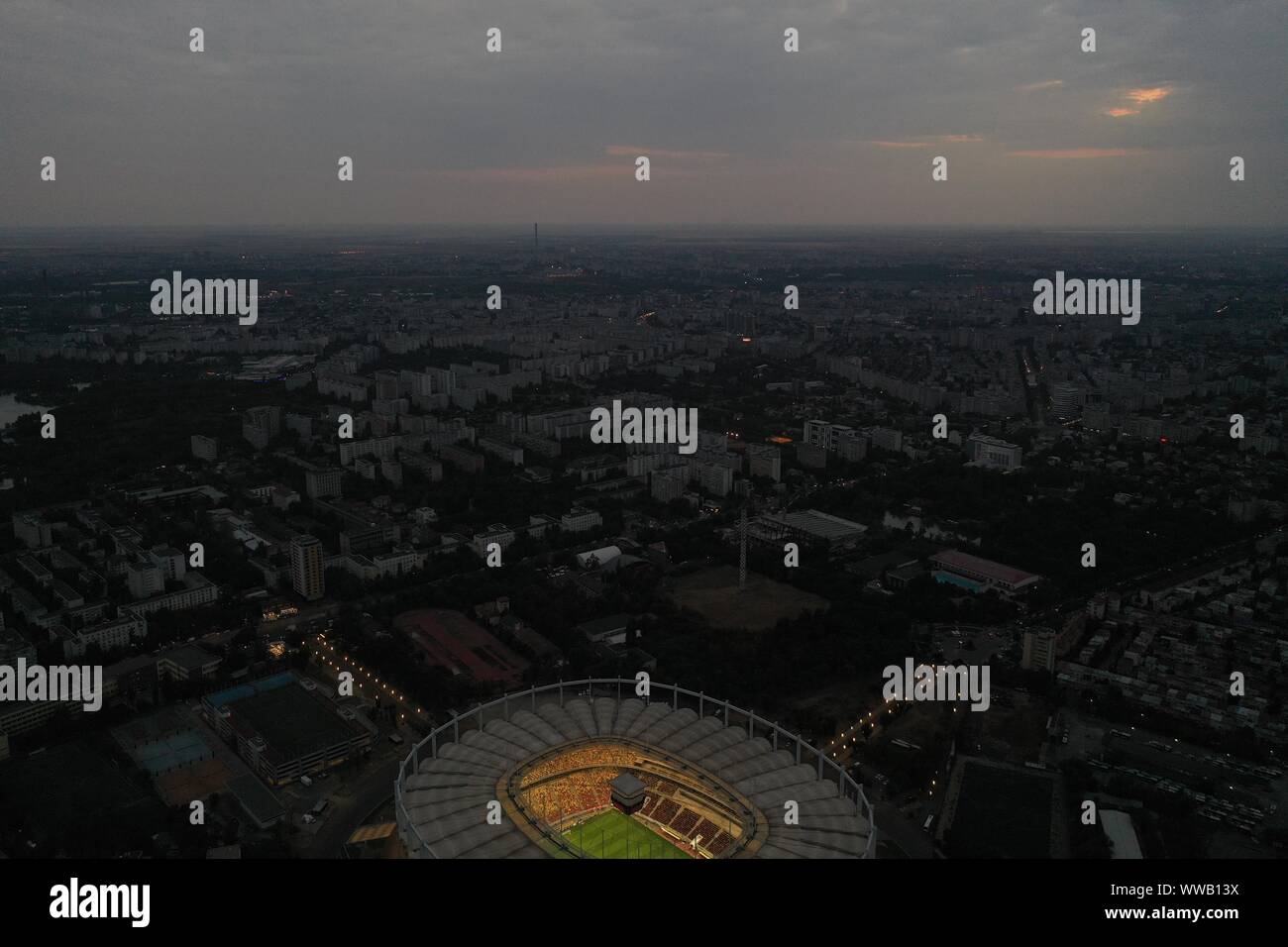 Bucharest National stadium drone Stock Photo - Alamy
