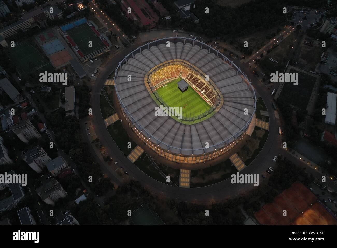 Bucharest National stadium drone Stock Photo - Alamy