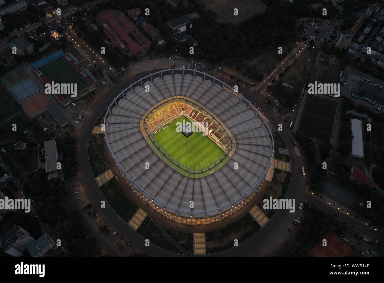 Bucharest National stadium drone Stock Photo - Alamy