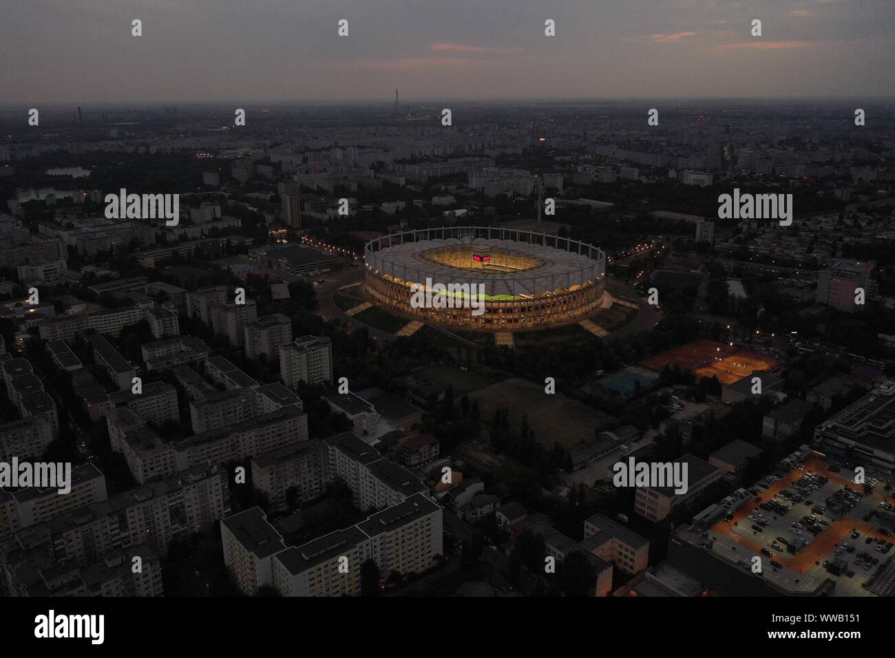 Bucharest National stadium drone Stock Photo - Alamy