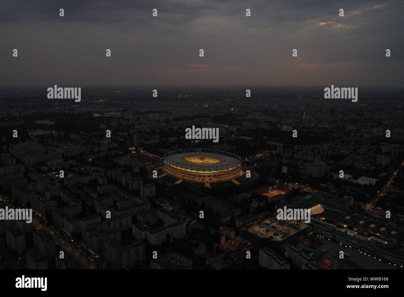 Bucharest National stadium drone Stock Photo - Alamy