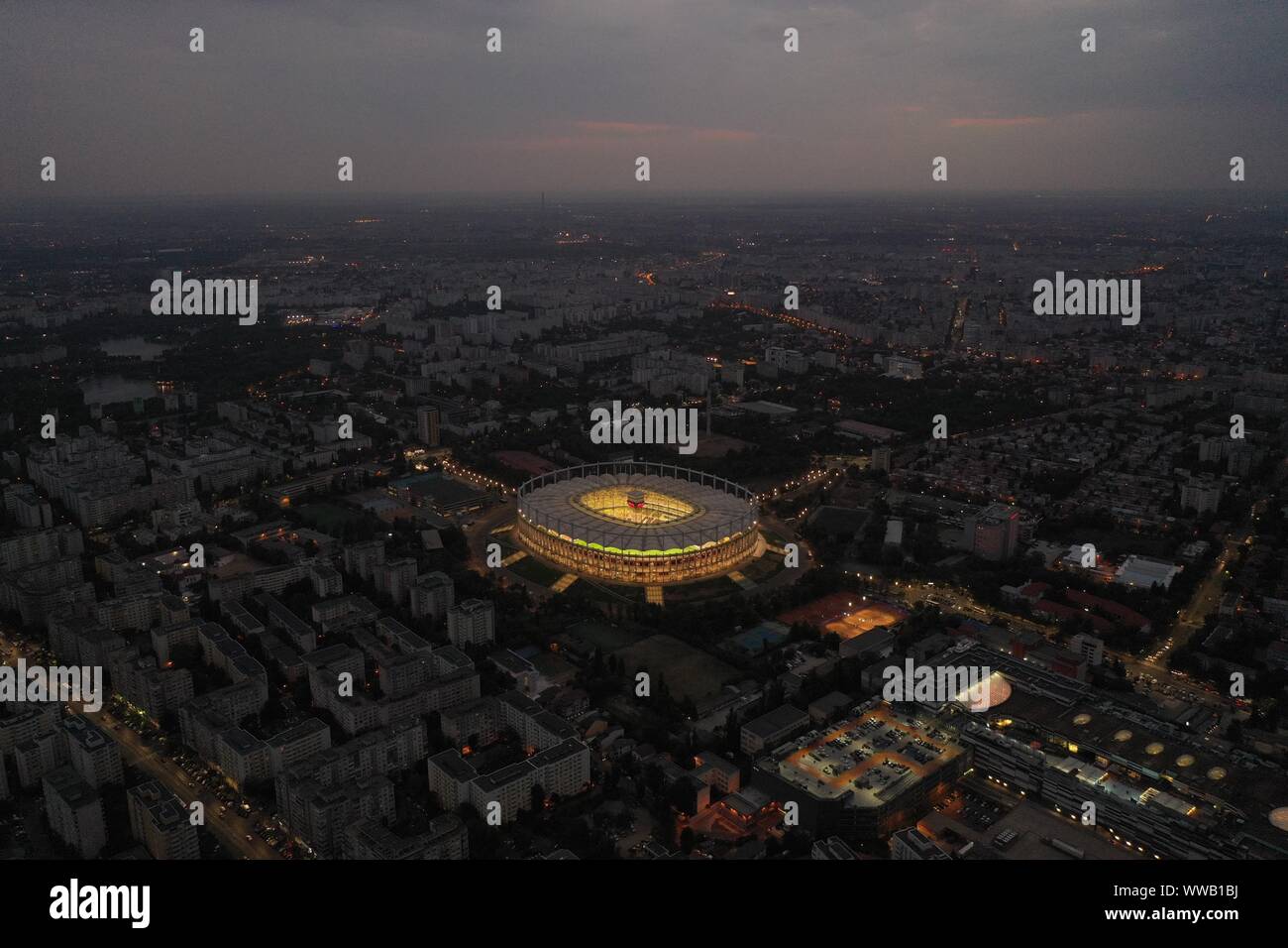 Bucharest National stadium drone Stock Photo - Alamy
