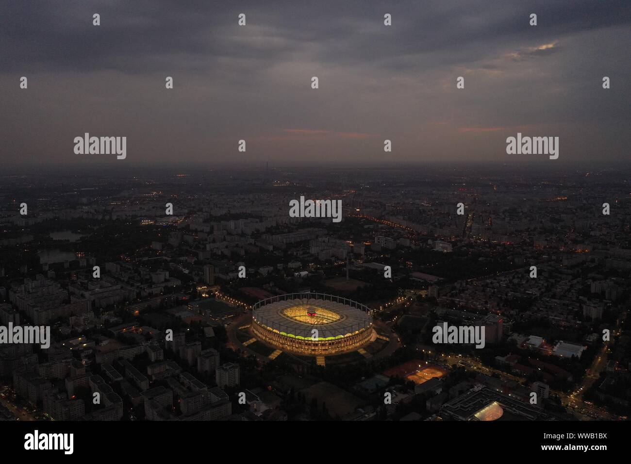 Bucharest National stadium drone Stock Photo - Alamy