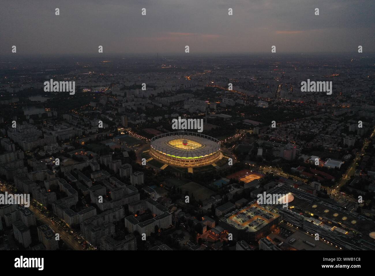 Bucharest National stadium drone Stock Photo - Alamy