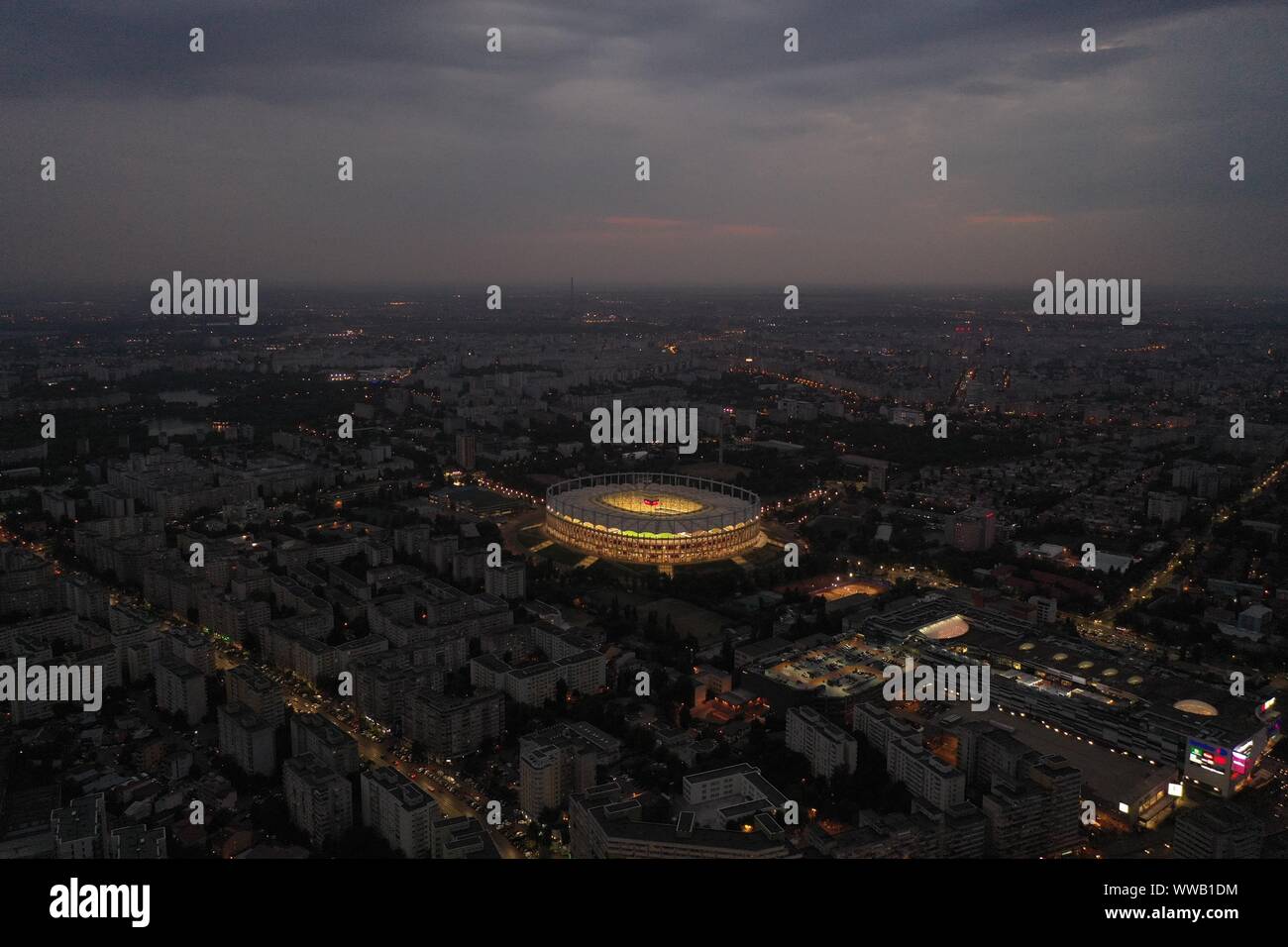 Bucharest National stadium drone Stock Photo - Alamy