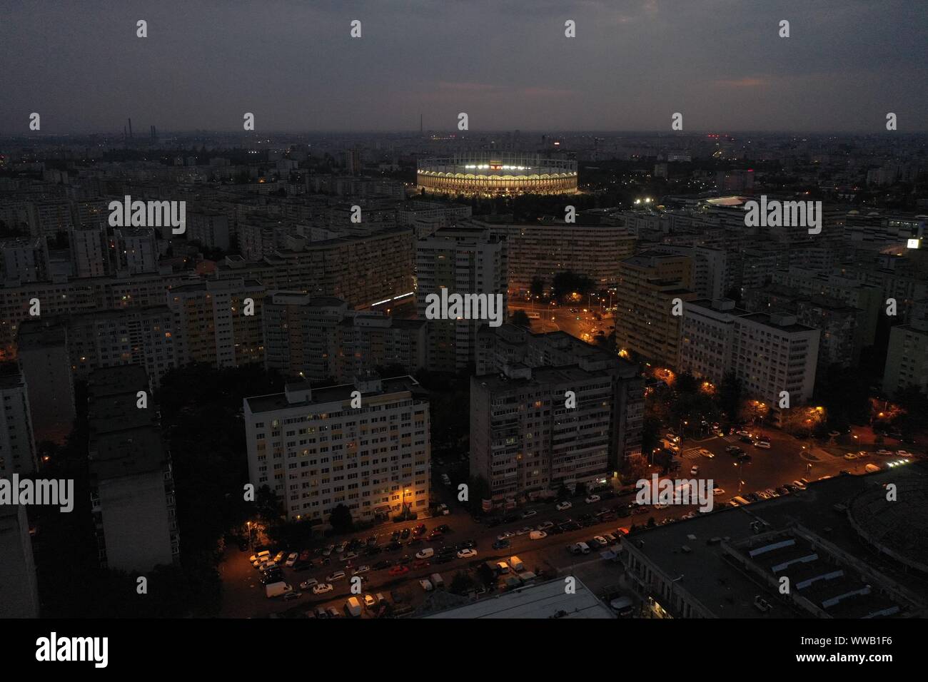 Bucharest National stadium drone Stock Photo - Alamy