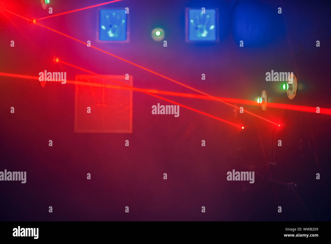 Bank security system with with motion sensors Stock Photo - Alamy