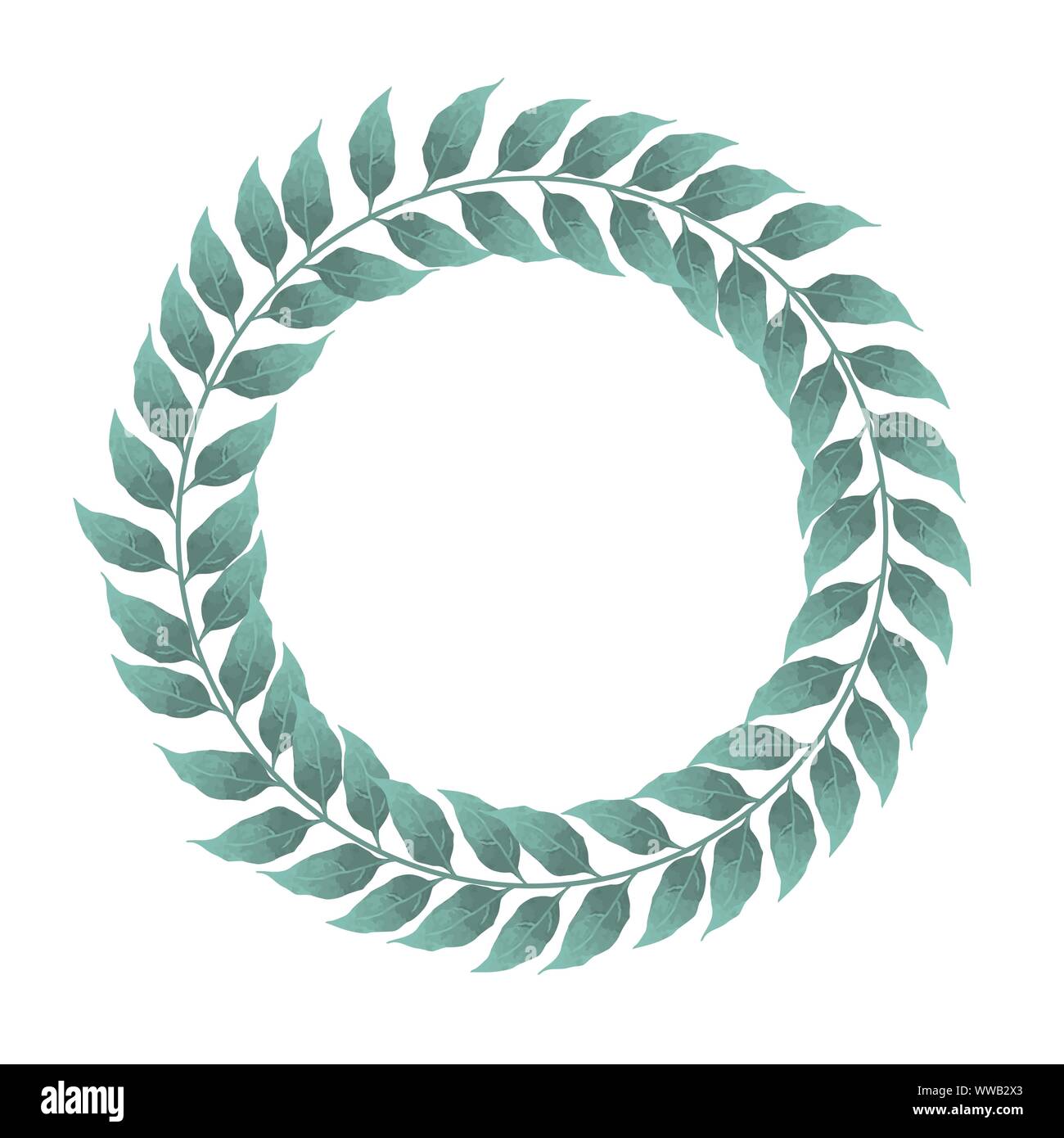 Watercolor of wreaths of leaves and flowers Stock Vector Image & Art ...