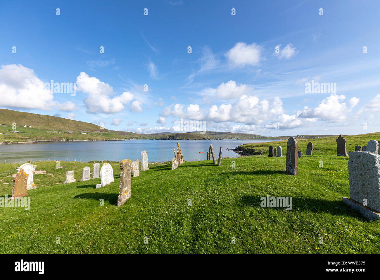 Cemetery near Levenwick Beach, Mainland, Shetland islands, Scotland, UK ...