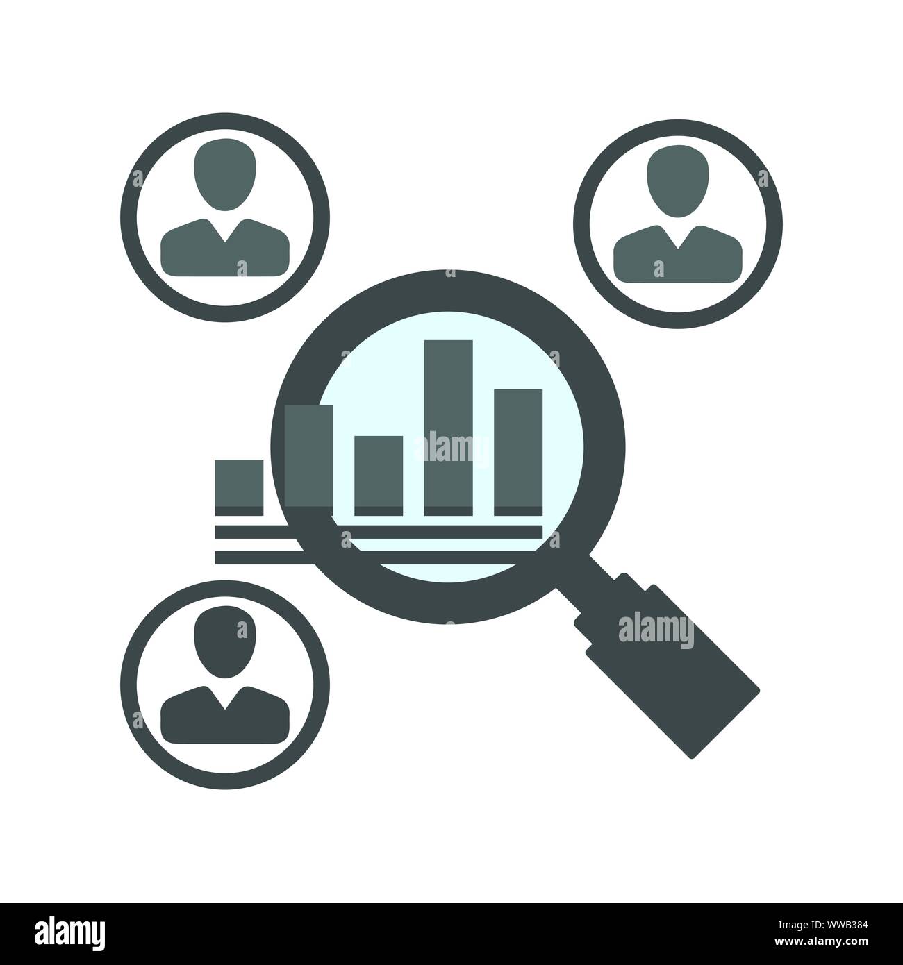 Search, researcher Icon, magnifying, focus on business Stock Vector ...