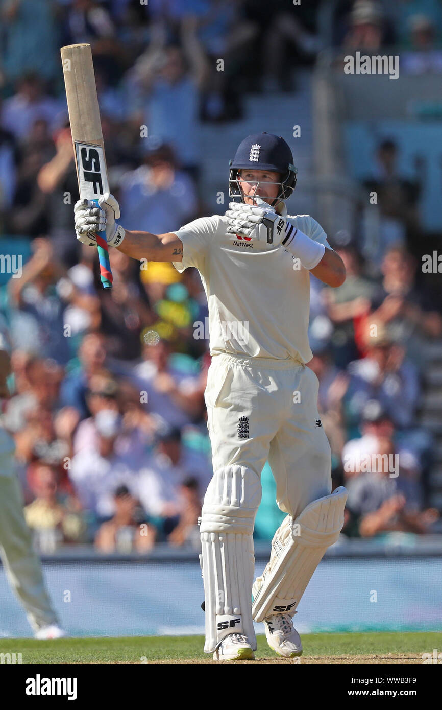 London, UK. 14th Sep, 2019. Joe Denly of England celebrates scoring a ...