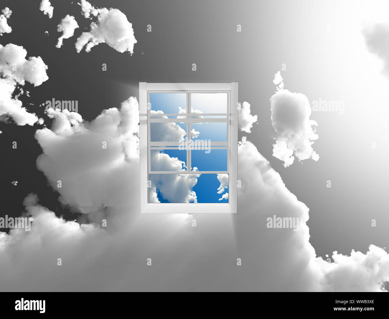 Window in sky. Surreal art Stock Photo - Alamy