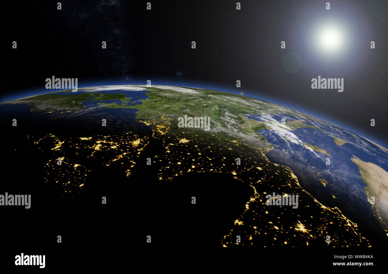 Night map terminator hi-res stock photography and images - Alamy