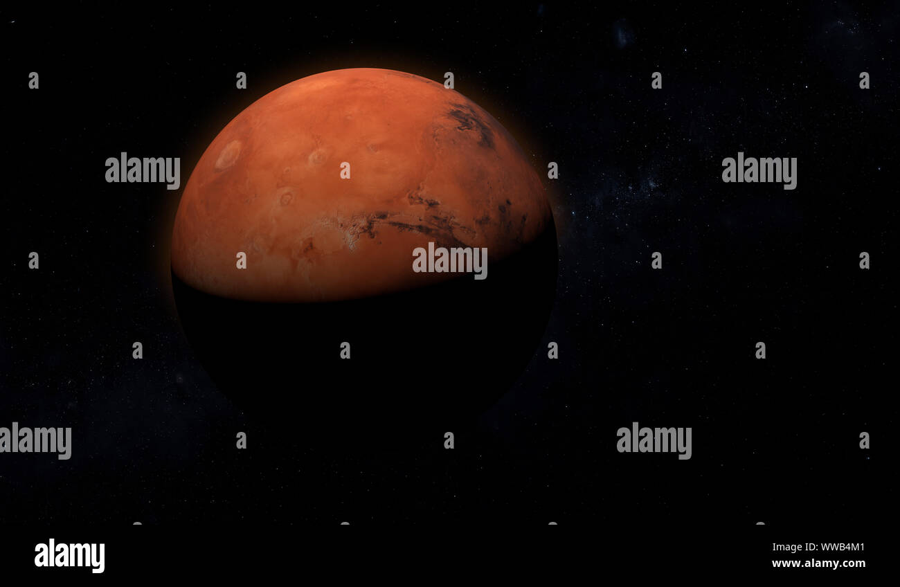 Colorful picture represents Mars - 3D illustration Stock Photo - Alamy