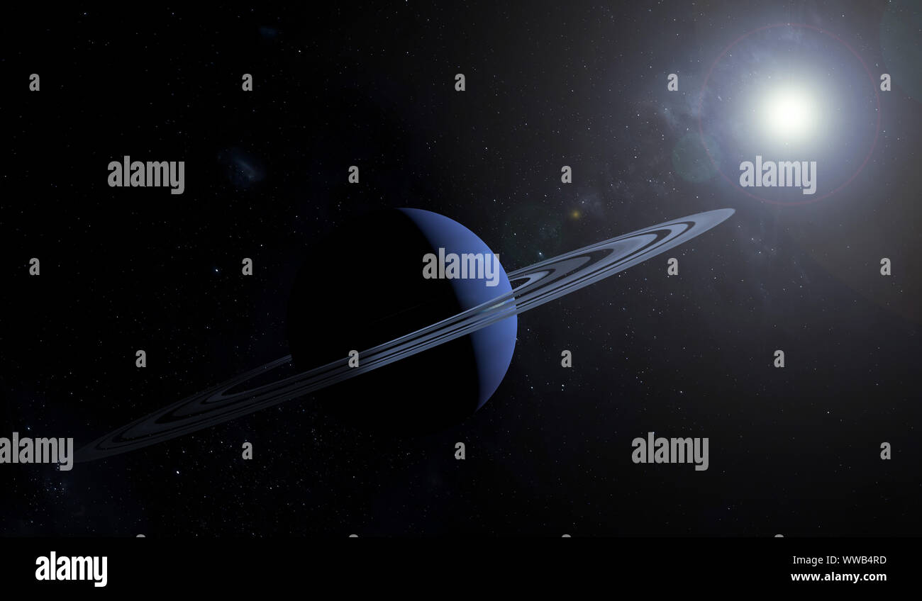 Unknown planet in outer space with stars and nebulas. Space exploration ...