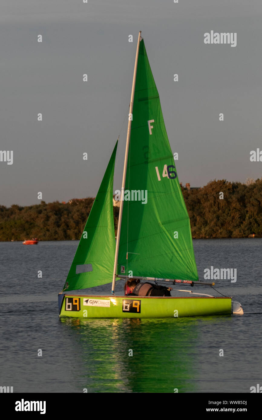 Merseyside, UK. 14th Sep, 2019. Dusk looms for competitors in the ...
