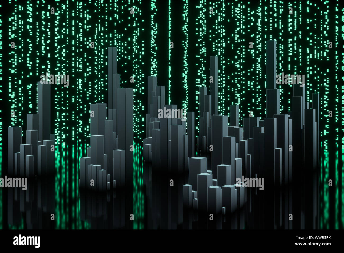 Glowing digital lines with dark background, 3d rendering. Computer digital drawing Stock Photo ...