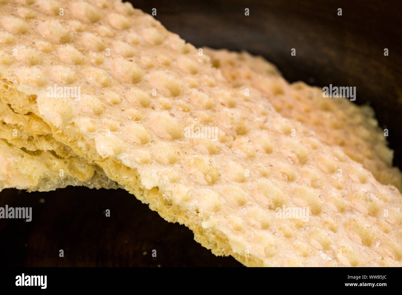 diabetic diet crunches - crispy waffle bread from wheat, texture close ...