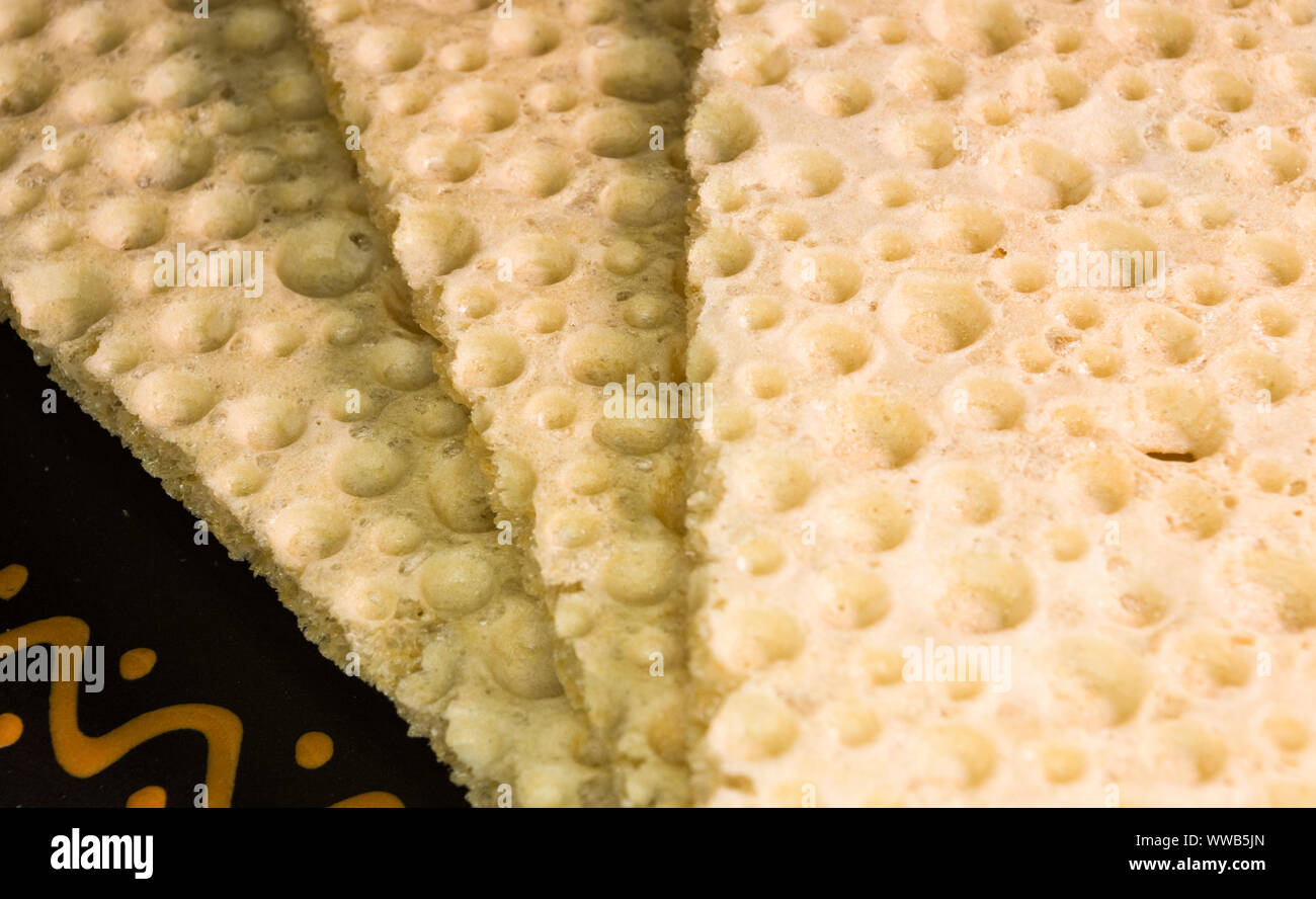 diabetic diet crunches - crispy waffle bread from wheat, texture close ...